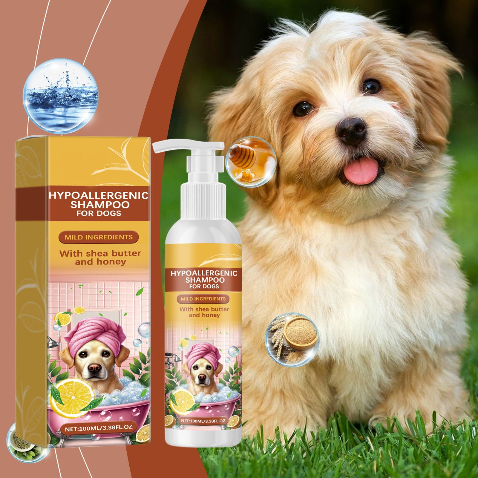 Ftwujt Dog Shampoo， Dog Shampoo Itchy Skin Relief， Hypoallergenic ...
