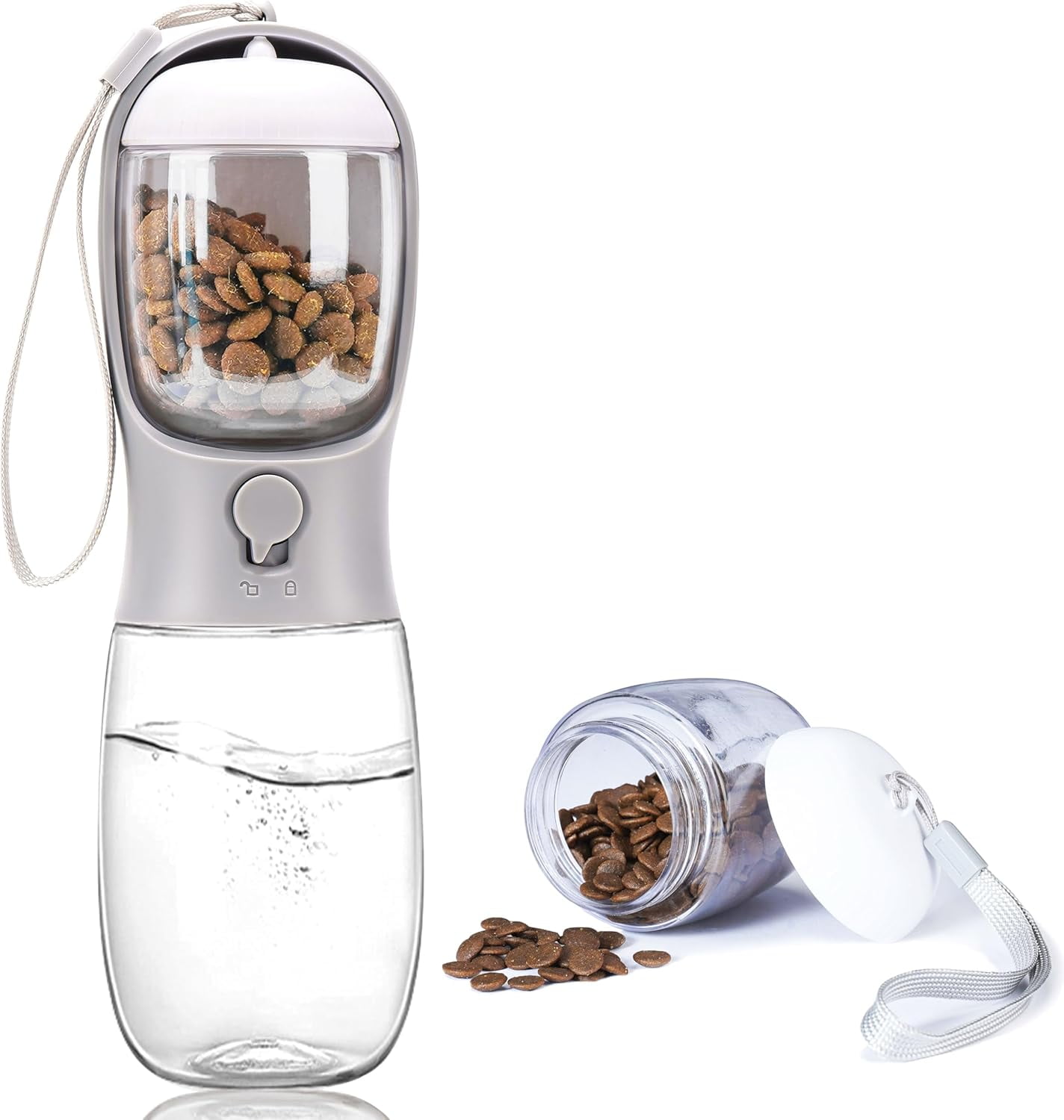 Ftwujt Dog Water Bottle,Portable Pet Water Bottle with Food Container ...