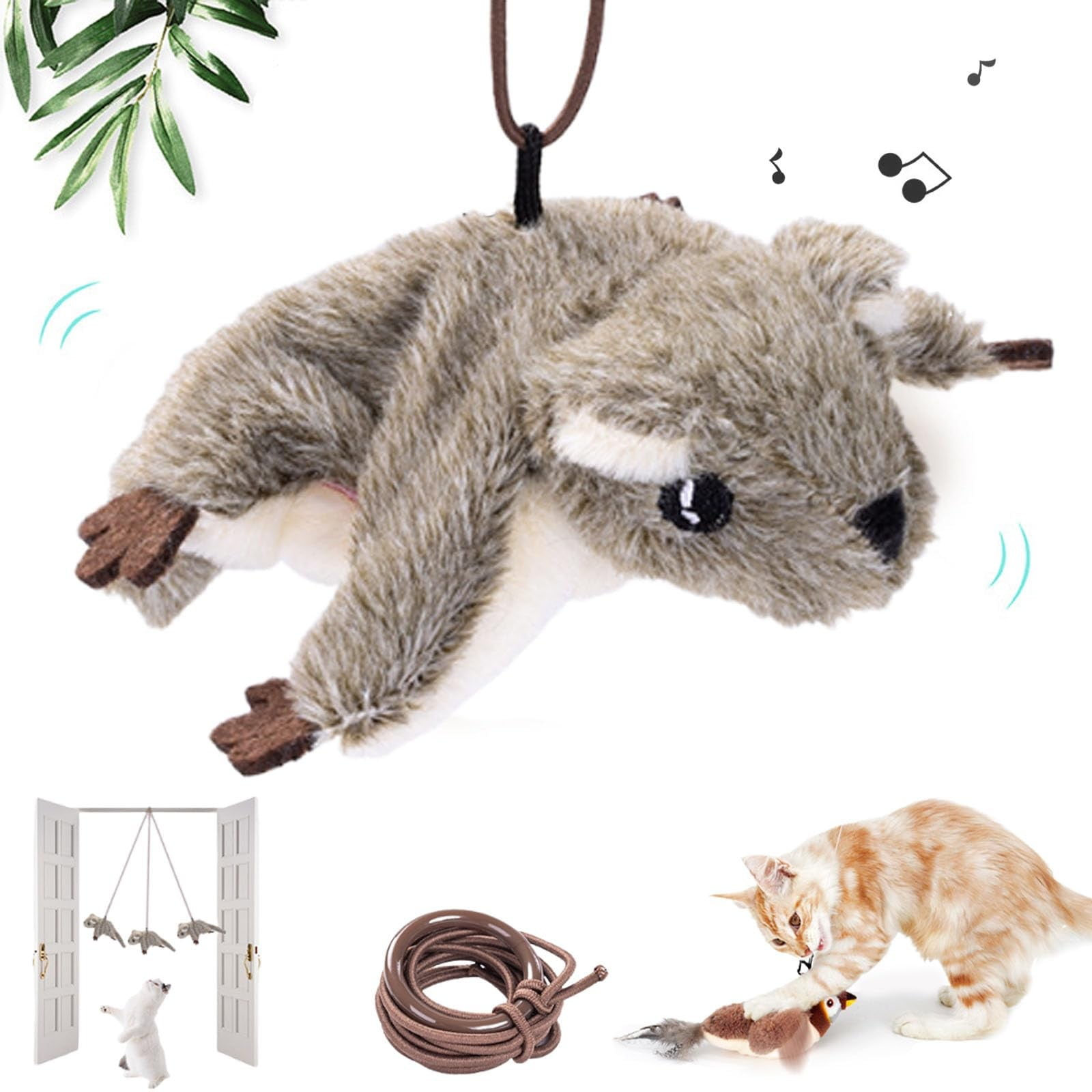 Ftwujt Flying Squirrel,Cat Toys,Cat Toys Flapping & Chirping Mouse ...