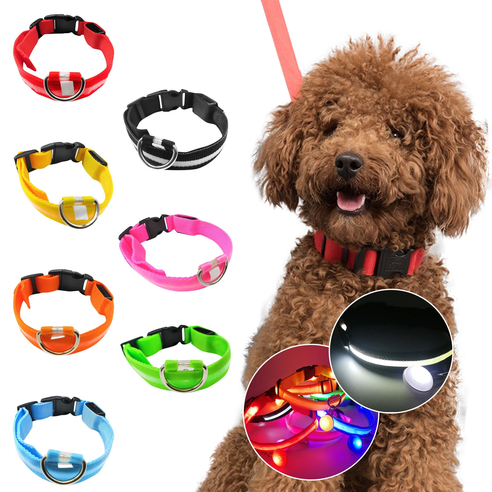 Ftwujt Puppy Collar， Dog Collar， Light Up Dog Collar， Dog Collars， LED ...