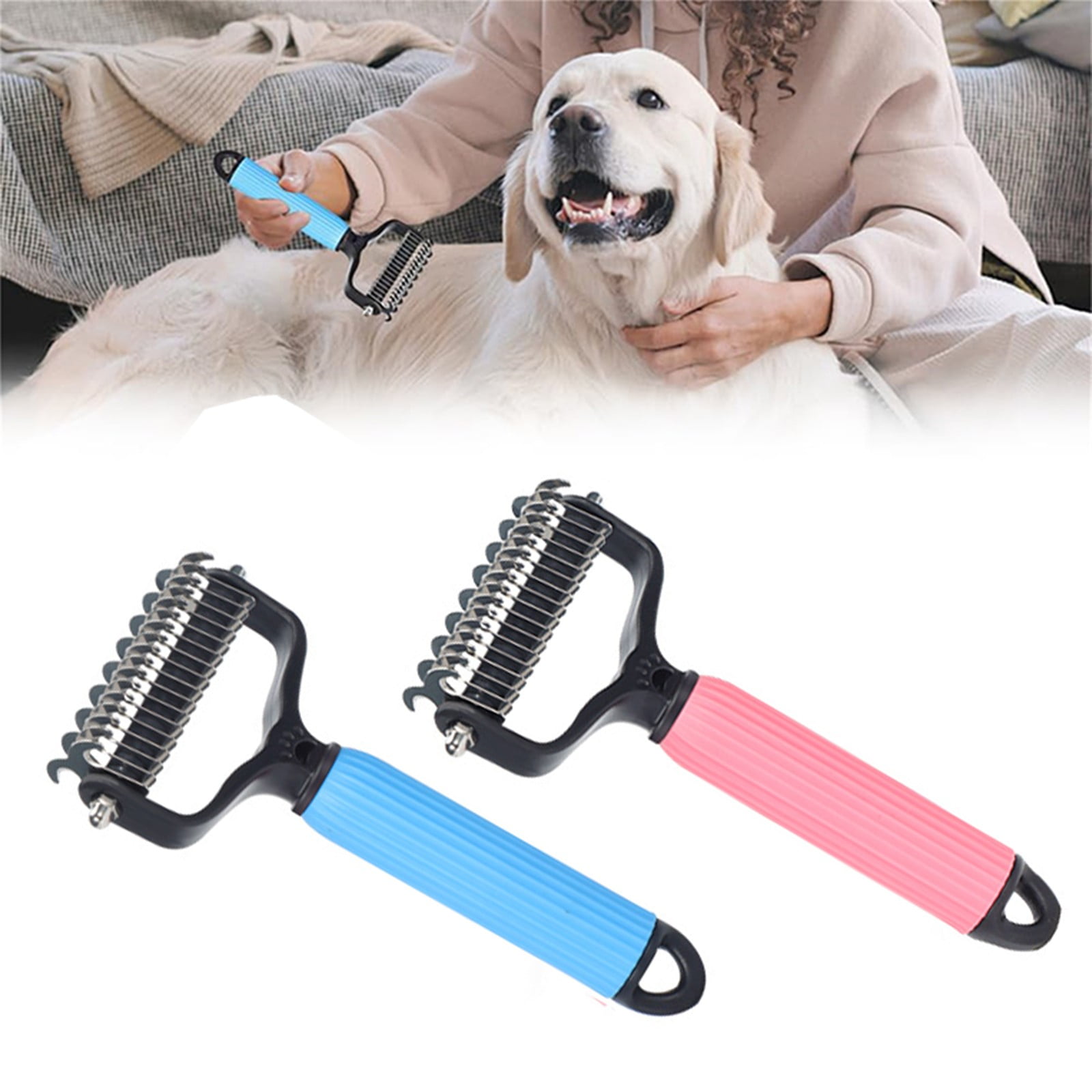 Ftwujt Undercoat Rake for Dogs， Raw Paws Undercoat Rake & Dematting ...