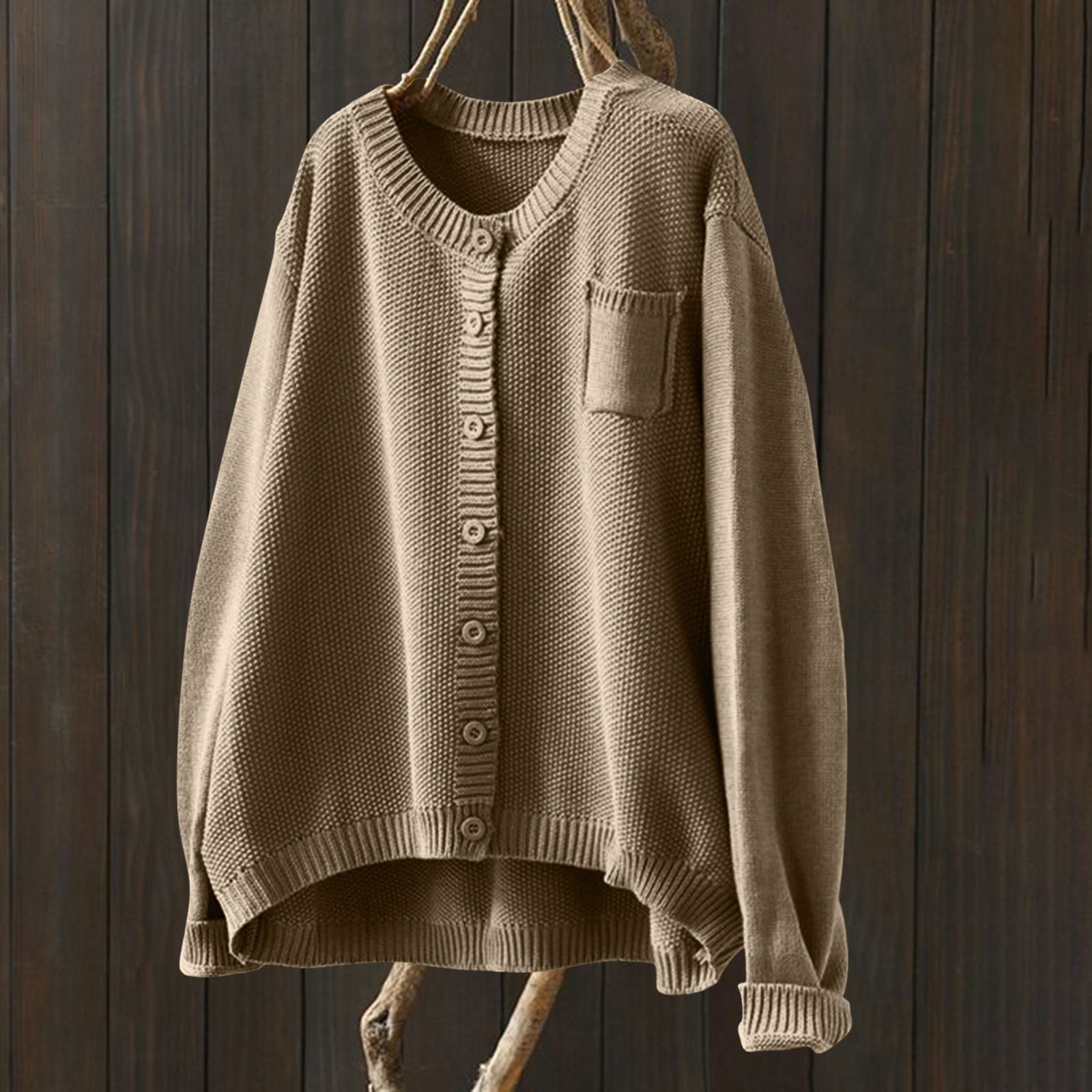 Ftwytp Women's Cardigan Long Sleeve with Buttons Solid Color Cardigan ...