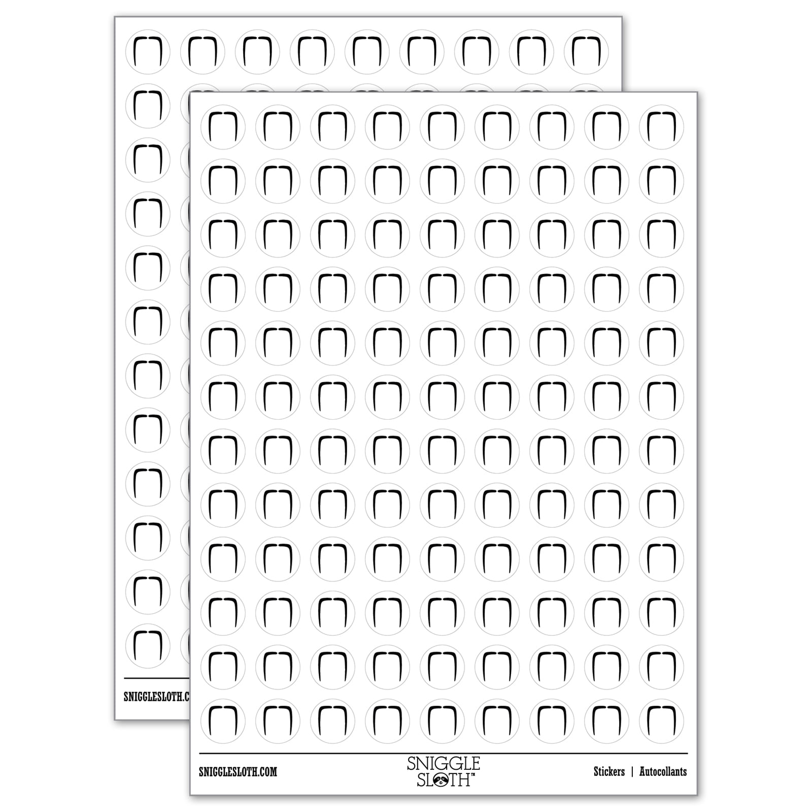 Fu Manchu Mustache Moustache Silhouette 200+ Round Stickers - White ...
