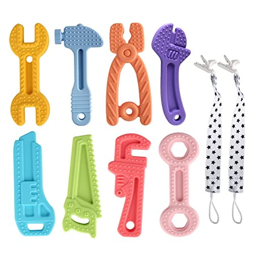 Fu Store 8 Pack Soft Silicone Teething Toys for Toddlers Infant Hammer ...