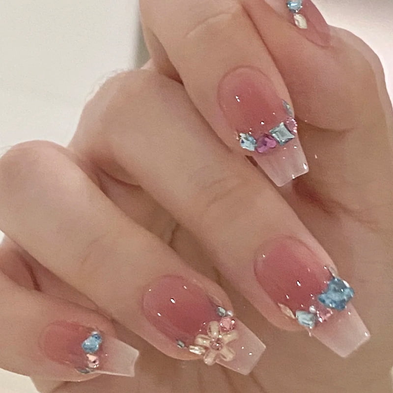 [Fu Tang Xu Meng] Eagle Aurora Blush Wear Nail Three-Dimensional Flower ...