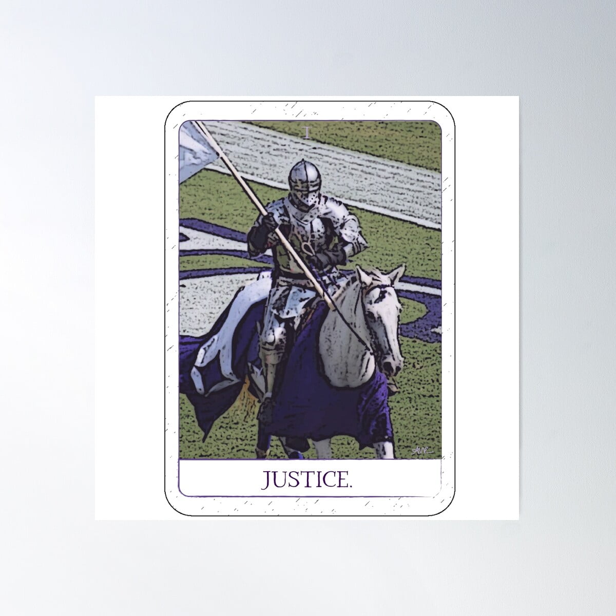 Fu Tarot: Justice Poster Wall Art, Modern Wall Decor For Living Room ...