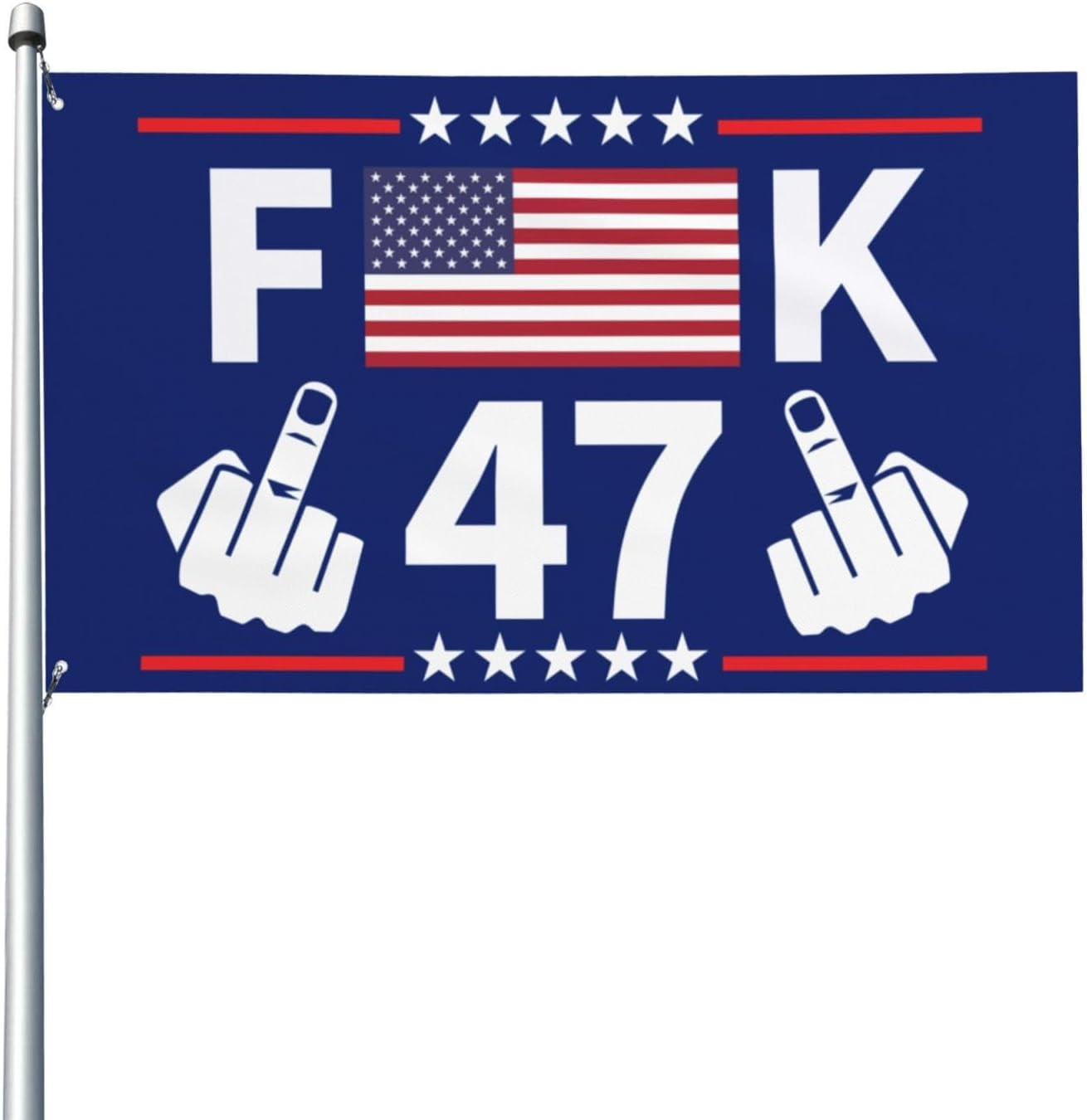 Fu47 Flag 3x5 FDT-2025 Flag Banner Sign For Yard Party With 2 Metal ...
