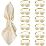 Fu997 12 Pcs Gold Napkin Rings - Pearl Napkin Rings,Metal Napkin Ring ...