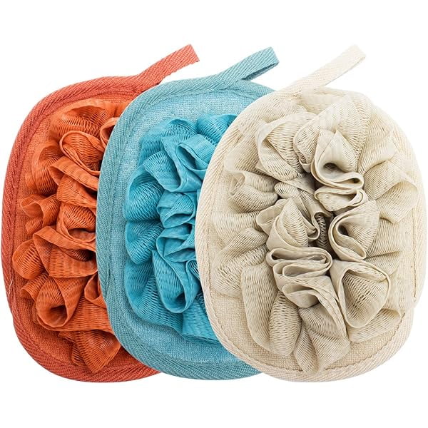 Fu997 3 Pack Body Sponge Brushes Pouf Mesh Brush Shower Glove with ...