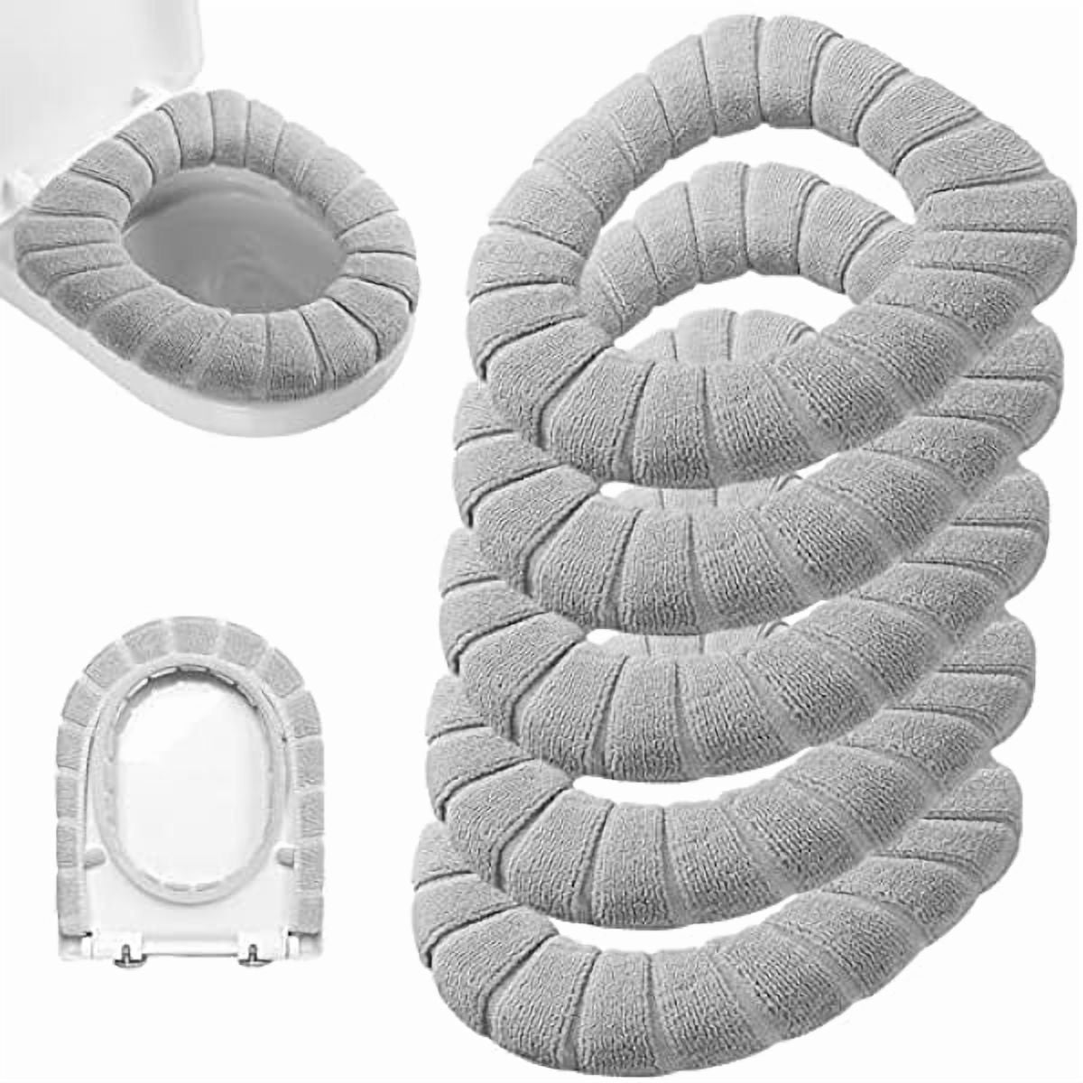 Fu997 5 Pack Thicker Bathroom Toilet Seat Cover Pads- Soft Warmer Toilet Seat Cushion Cover ...
