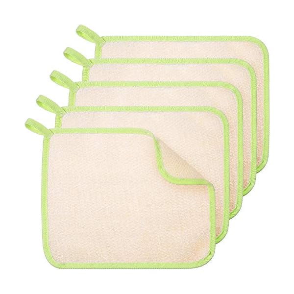 Fu997 5 Pcs Exfoliating Face and Body Wash Cloths Towel Weave Bath ...