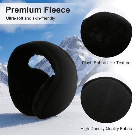 Fu997 Behind the Head Ear Muffs for Winter, Adjustable Fleece Ear ...