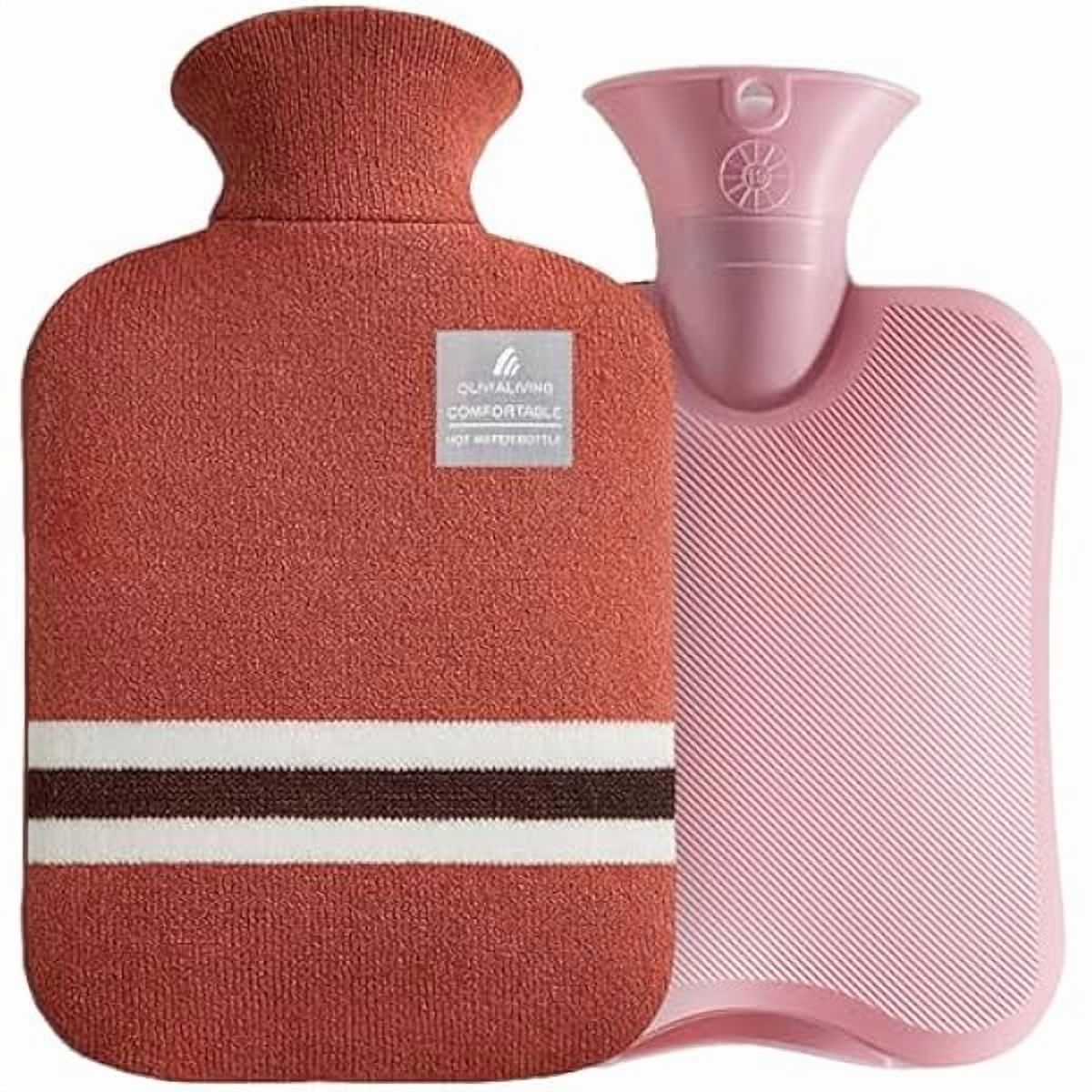 Fu997 Hot Water Bottle with Classic Striped Cover, 2L Hot Water Bag for ...