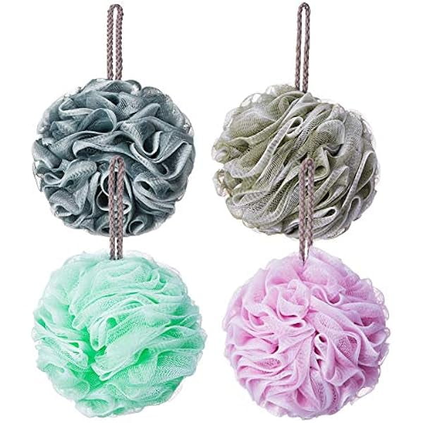 Fu997 Loofah Bath Sponge, Novosun Mesh Pouf Shower Sponge Soft ...