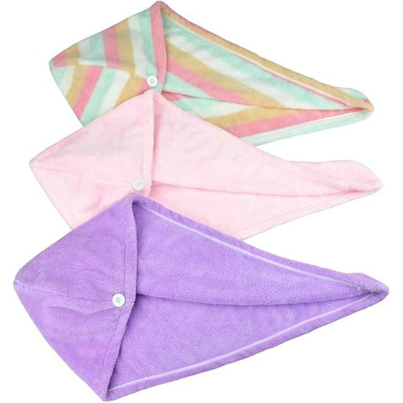 Fu997 Women's Soft Shower Hair Towel Twist Hair Turban Wrap Drying Cap ...