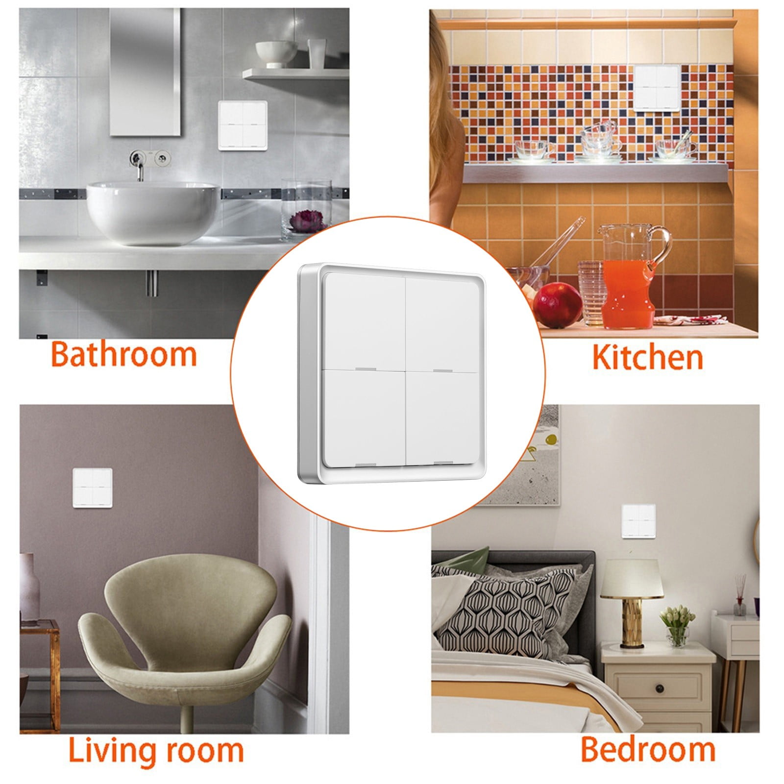 FuChenYu Smart Home Devices Homekit Tuya ZigBee- Smart Button Scene , 4 ...