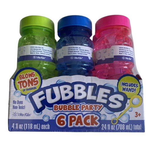 Fubbles Bubble Party 6pk Includes Wand 4Fl Oz Each - Walmart.com