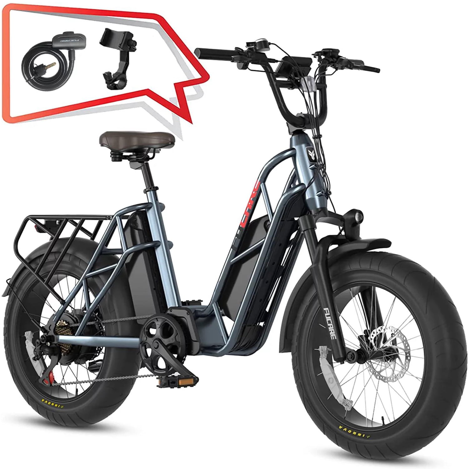 Fucare Gemini X 750W Electric Bike for Adults Woman Dual Battery Cruise ...