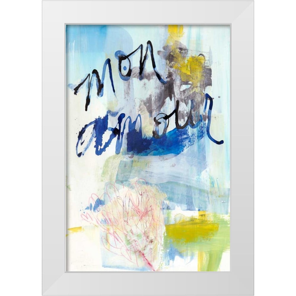 Fuchs, Jodi 17x24 White Modern Wood Framed Museum Art Print Titled - Mon Amour - Walmart.com