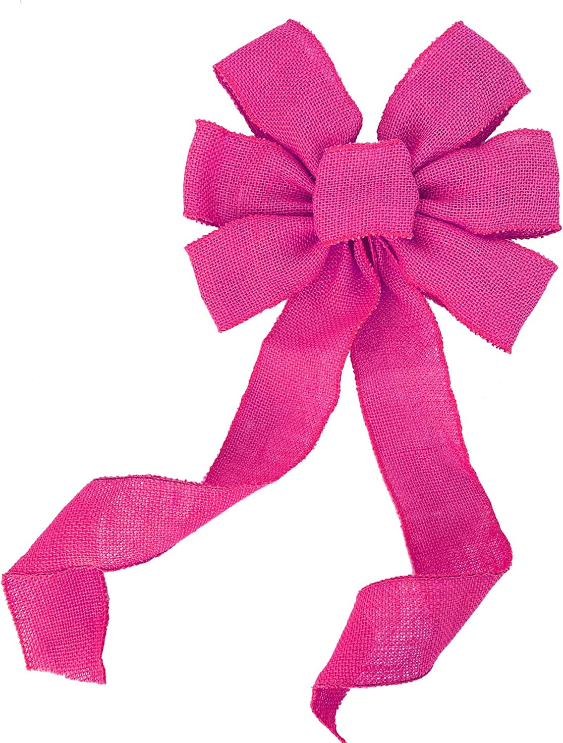 Fuchsia Pink Burlap Bow - 10" Wide, 18" Long, Easter, Wedding ...