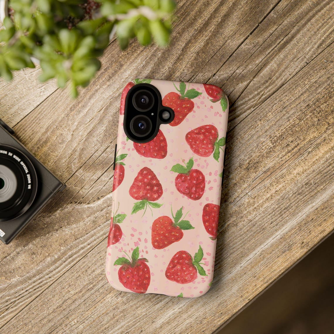 Fuchsia Strawberry Berry Cute Floral Design Aesthetic Fun Phone Case ...