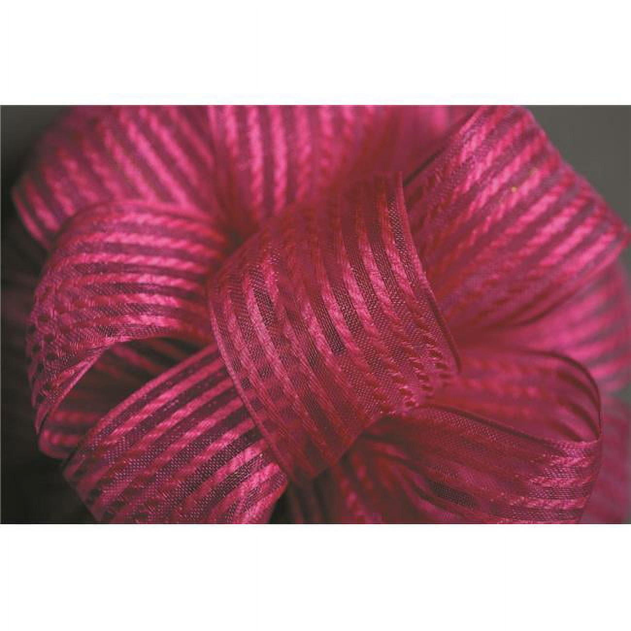 Fuchsia Stripe Sheer Wired Ribbon - Walmart.com