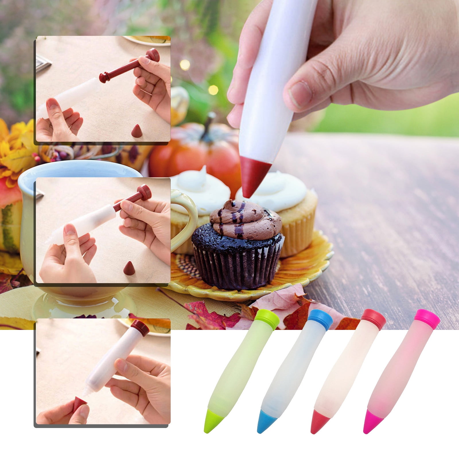 Fudge Cake Decoration Pen,2-Piece Icing Tool,Stainless Steel ...