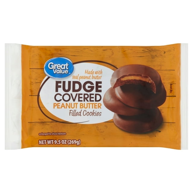 Fudge Covered Peanut Butter Filled Cookies, 9.5 oz - Walmart.com