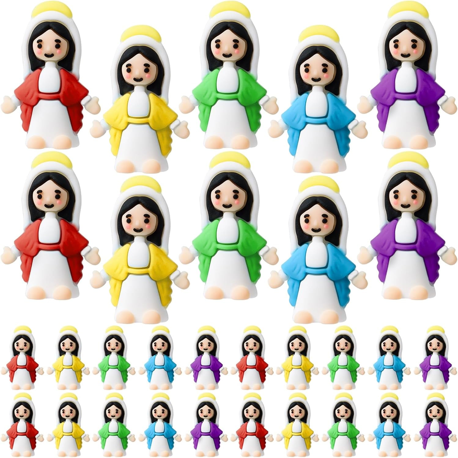 Fuebueo 30 Pcs Little Virgin Mary Figurines Miniature Virgin Mary Doll ...