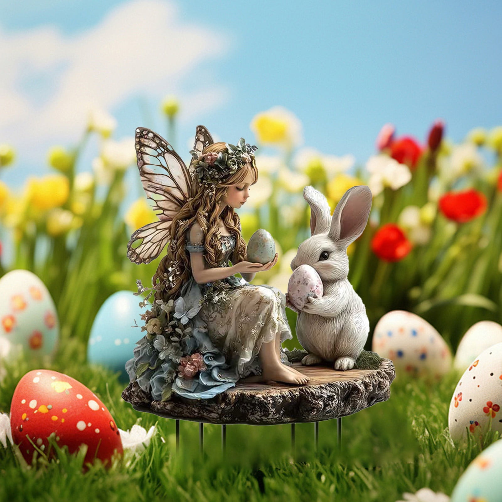 Fuebueo Bunny Rabbit Garden Statue,Decor Rabbit Garden-Statues - Garden ...