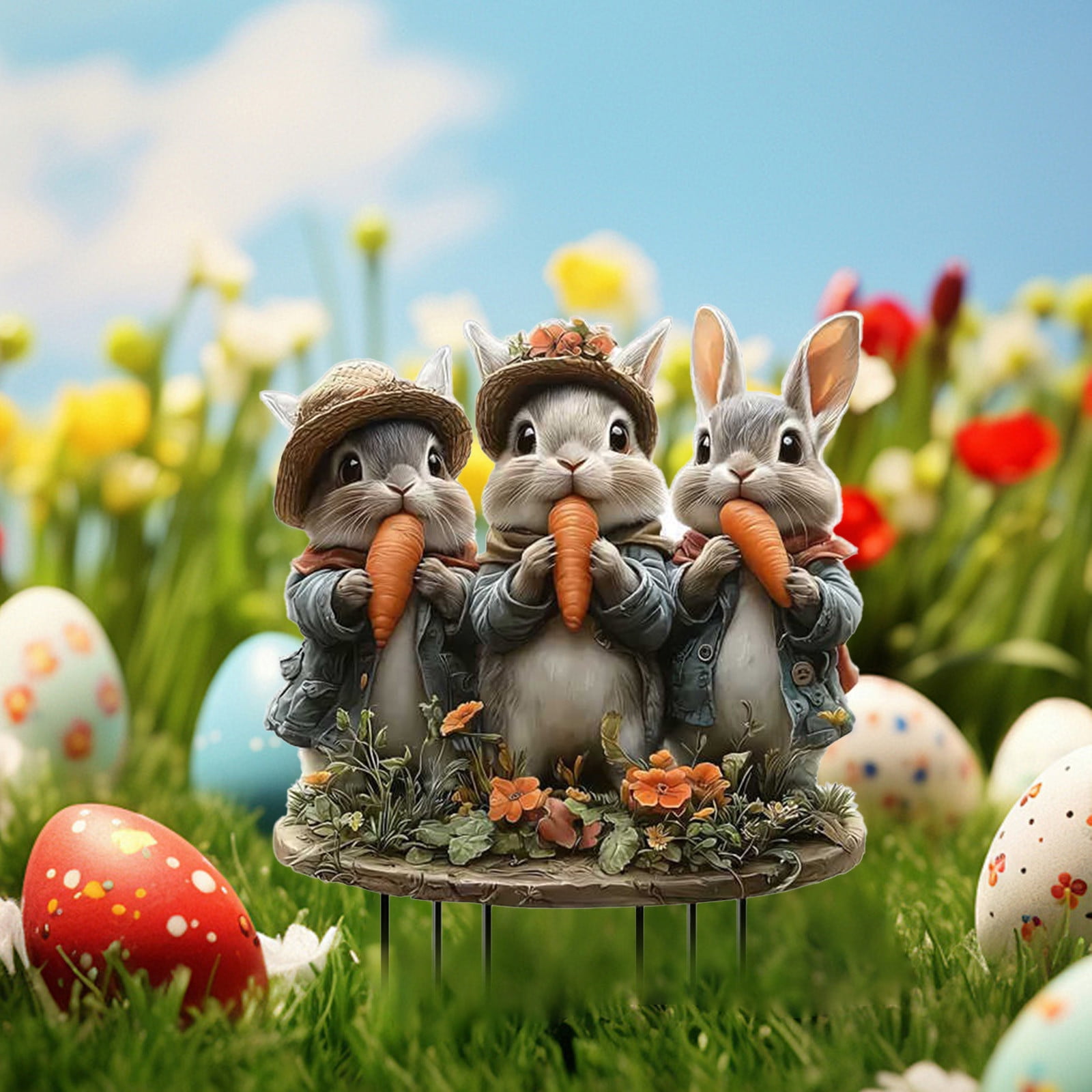 Fuebueo Bunny Rabbit Garden Statue,Decor Rabbit Garden-Statues - Garden ...