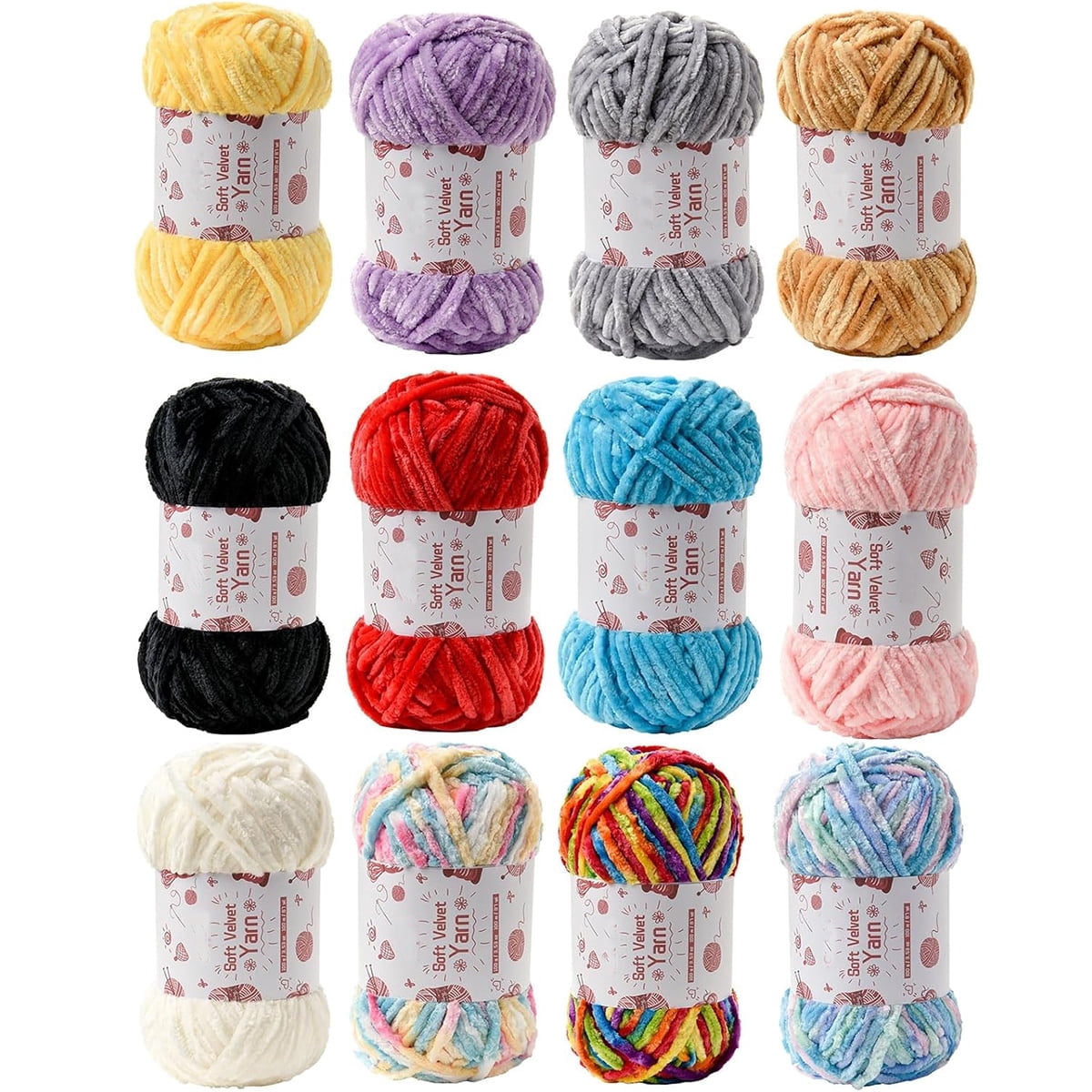 Fuebueo Multi Colored Chunky Yarn for Arm Knitting,Chunky Knit Blanket ...