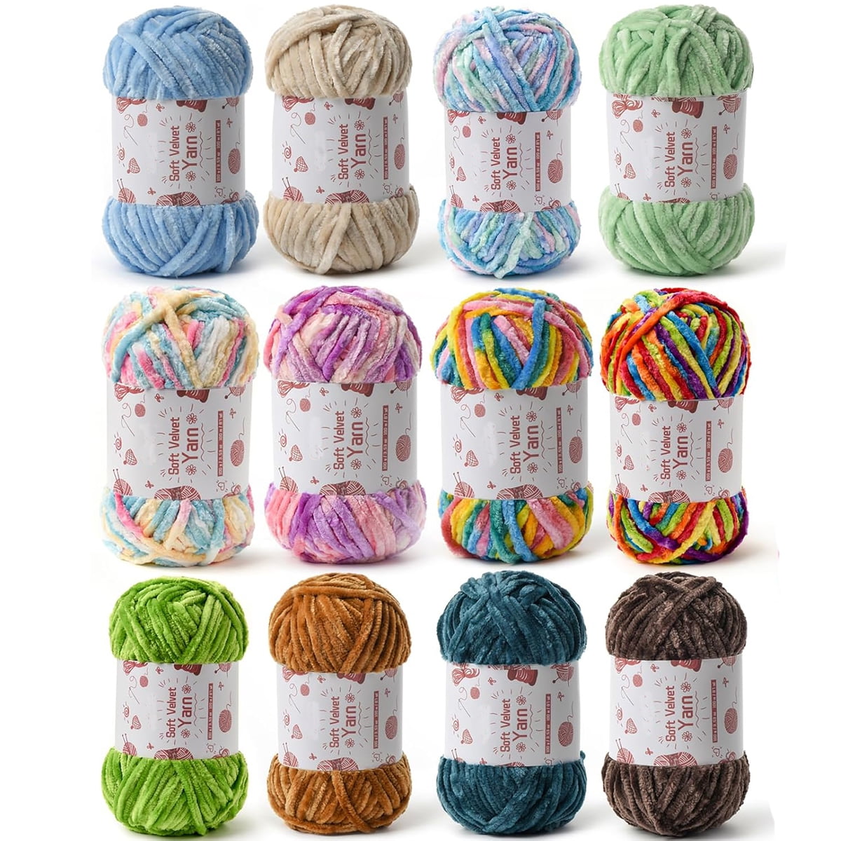 Fuebueo Clearance Chunky Chenille Yarn,Fluffy Soft Jumbo Yarn with ...