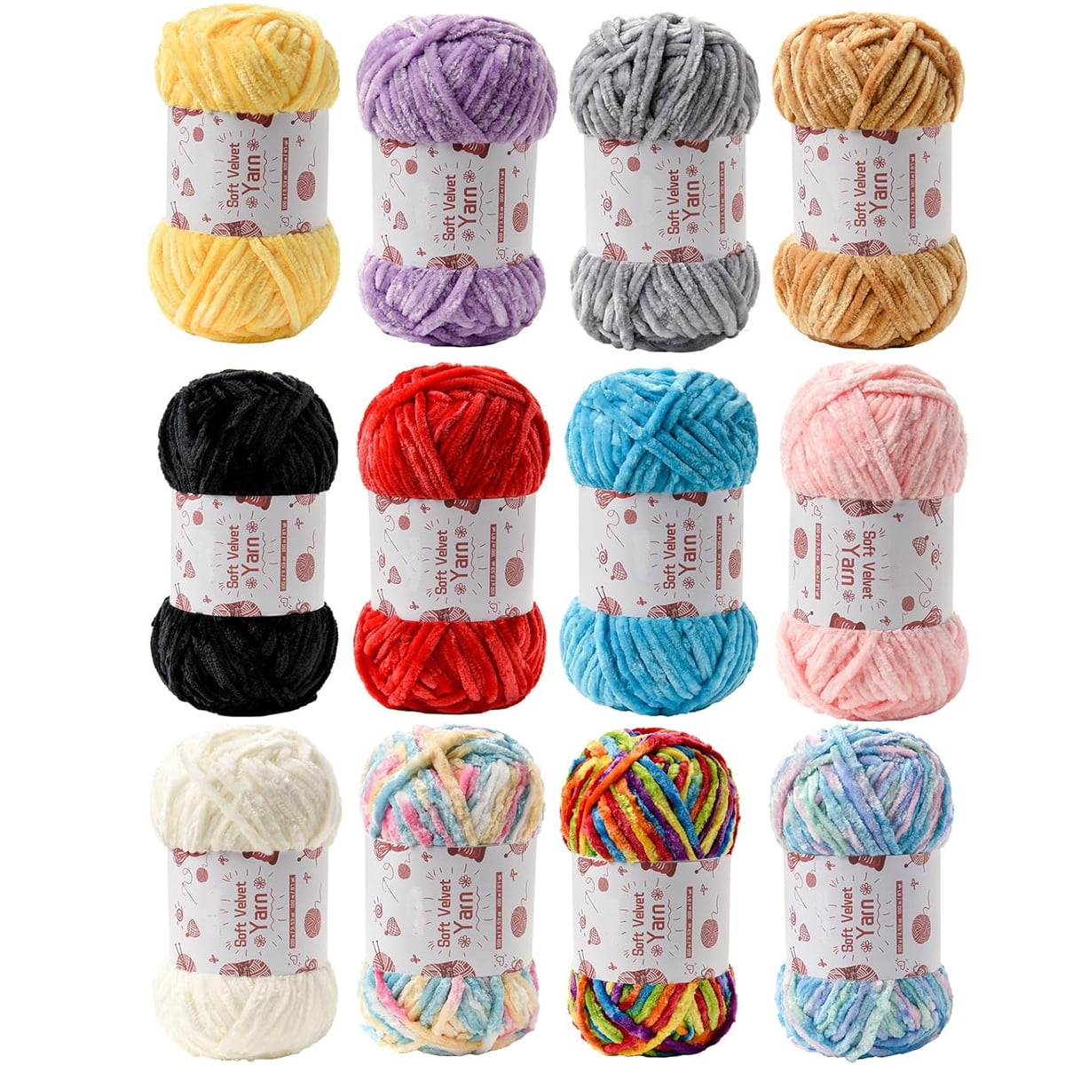 Fuebueo Clearance Chunky Chenille Yarn,Super Bulky Large Soft Fluffy ...