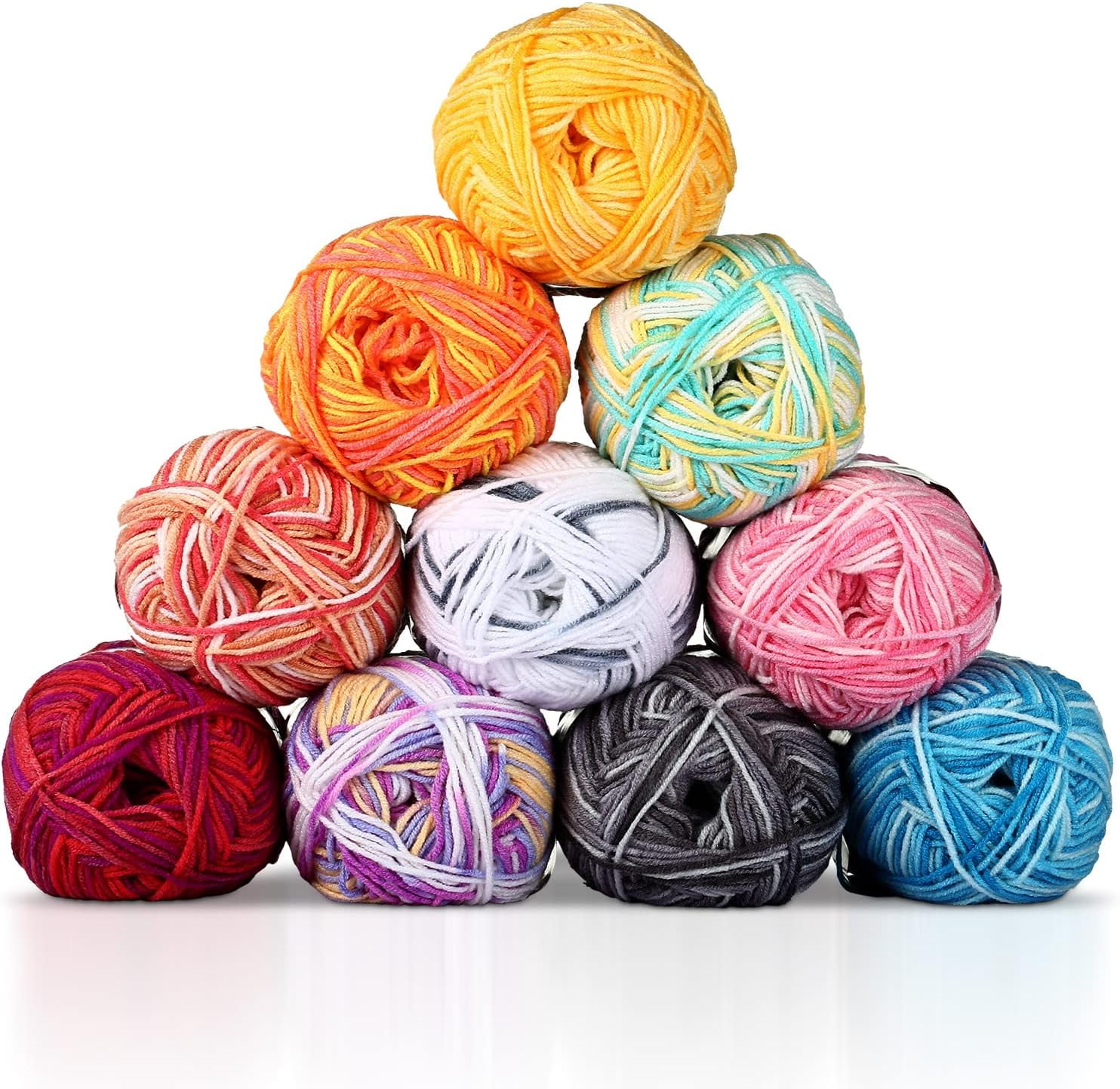 Fuebueo Crochet Kit for Beginners,Colourful Crochet Yarn Acrylic Yarn ...