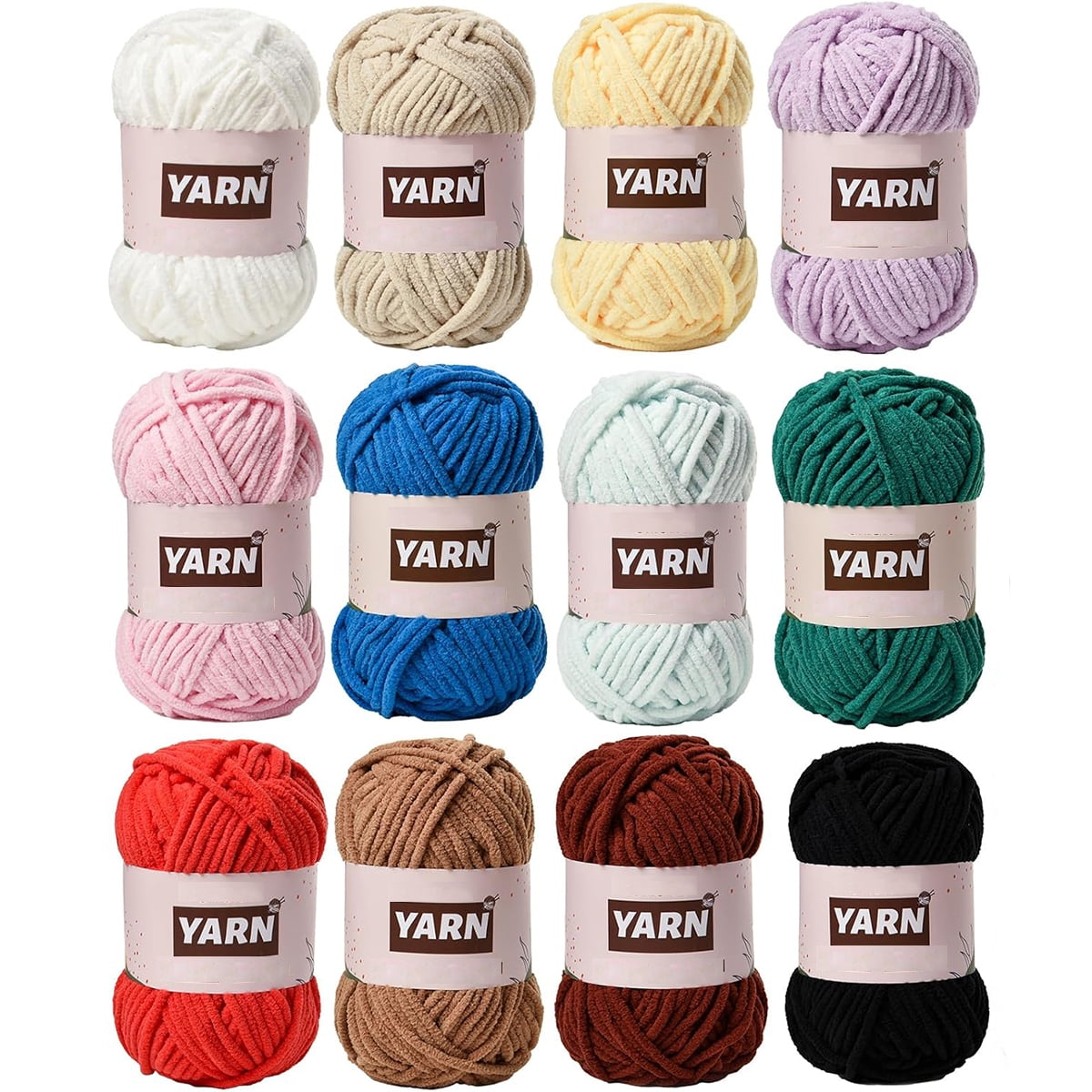 Fuebueo Crochet & Knitting Yarn for Beginners,100% Pure Cotton Crochet ...