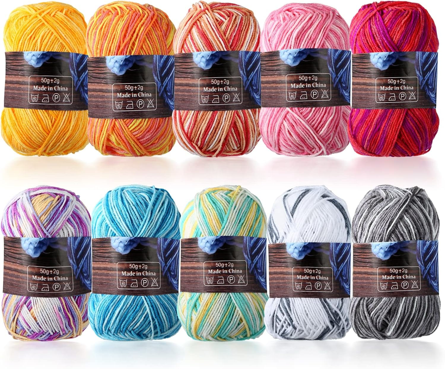 Fuebueo Crochet Yarn Clearance,Crochet Kit for Beginners Acrylic Yarn ...