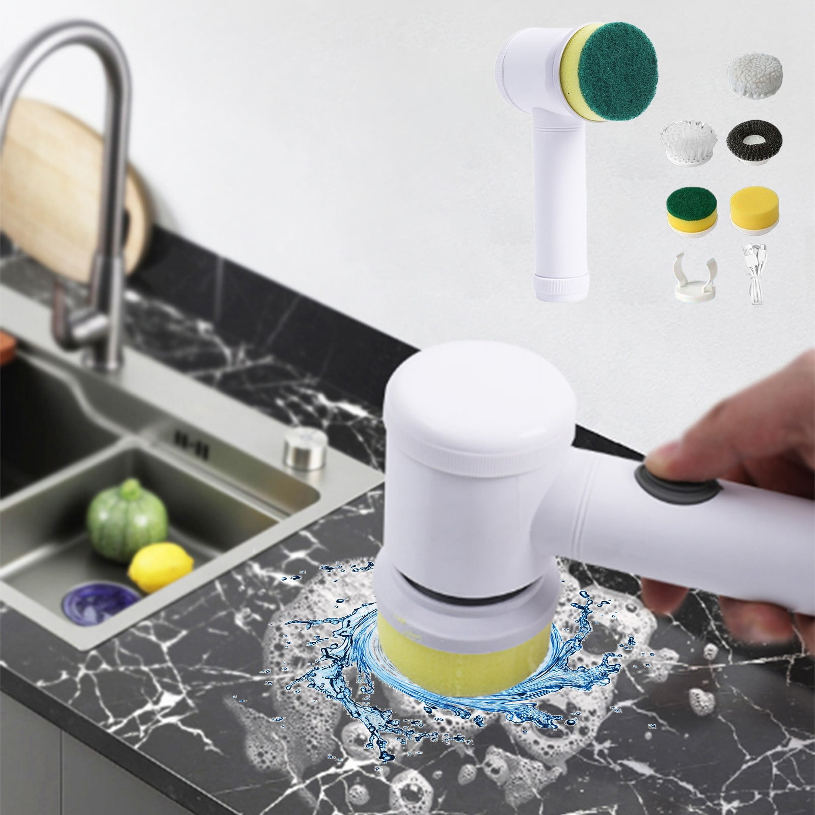 Fuebueo Deals on Cleaning Brushes Electric Spin Scrubber Lightweight ...