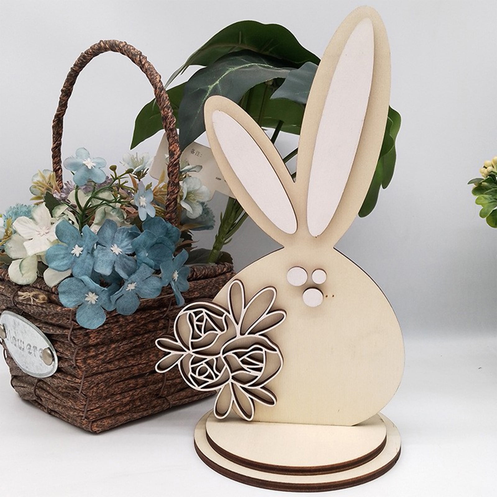Fuebueo Easter Decor,Wooden Bunny Table Decor Farmhouse Rustic Wood ...