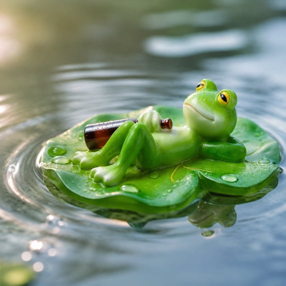 Fuebueo Floating Frog Pool Decor Outdoor, Green Rubber Frog for Pond ...