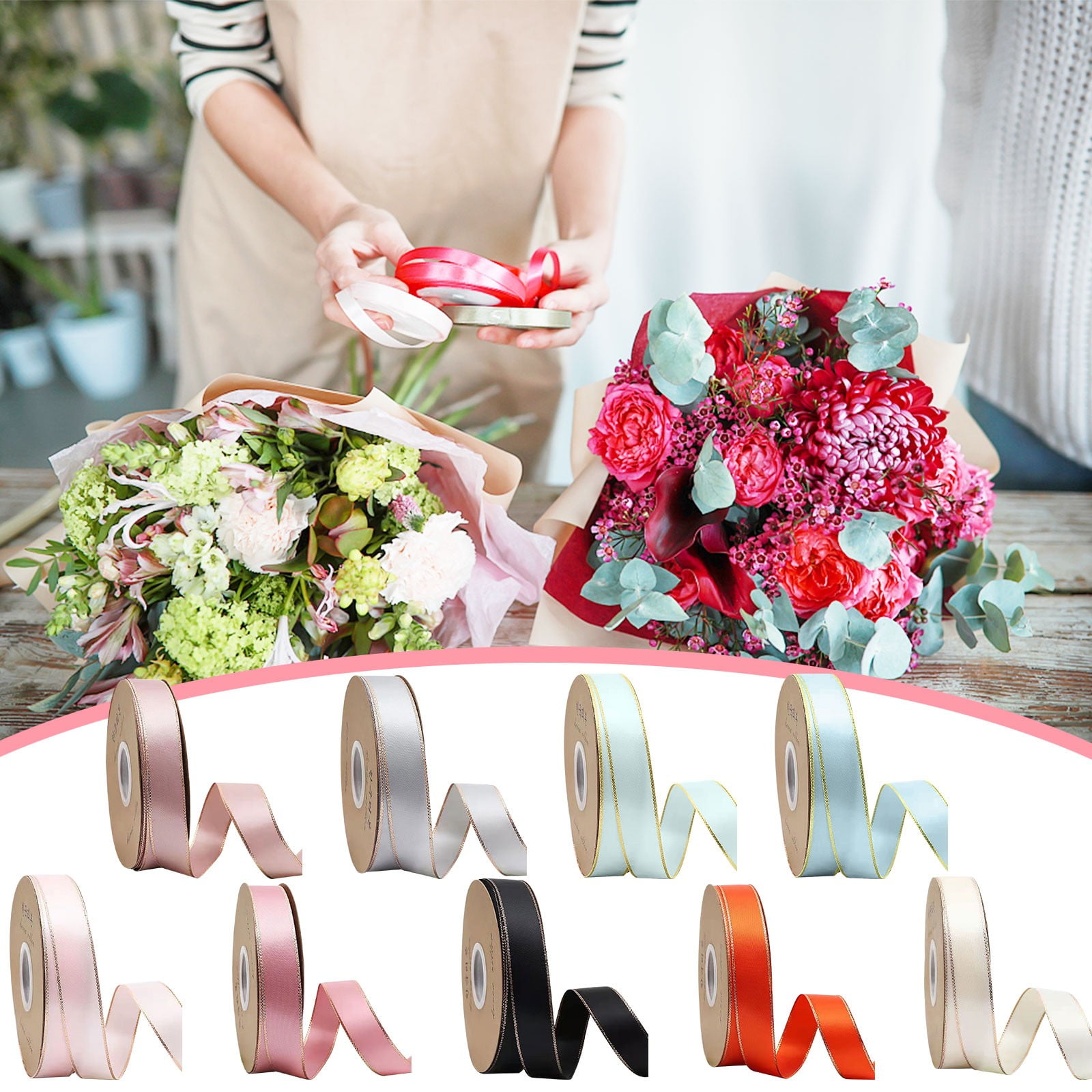Fuebueo Ribbon for Gift Wrapping Crafts Wedding Bridal Shower Mother's ...