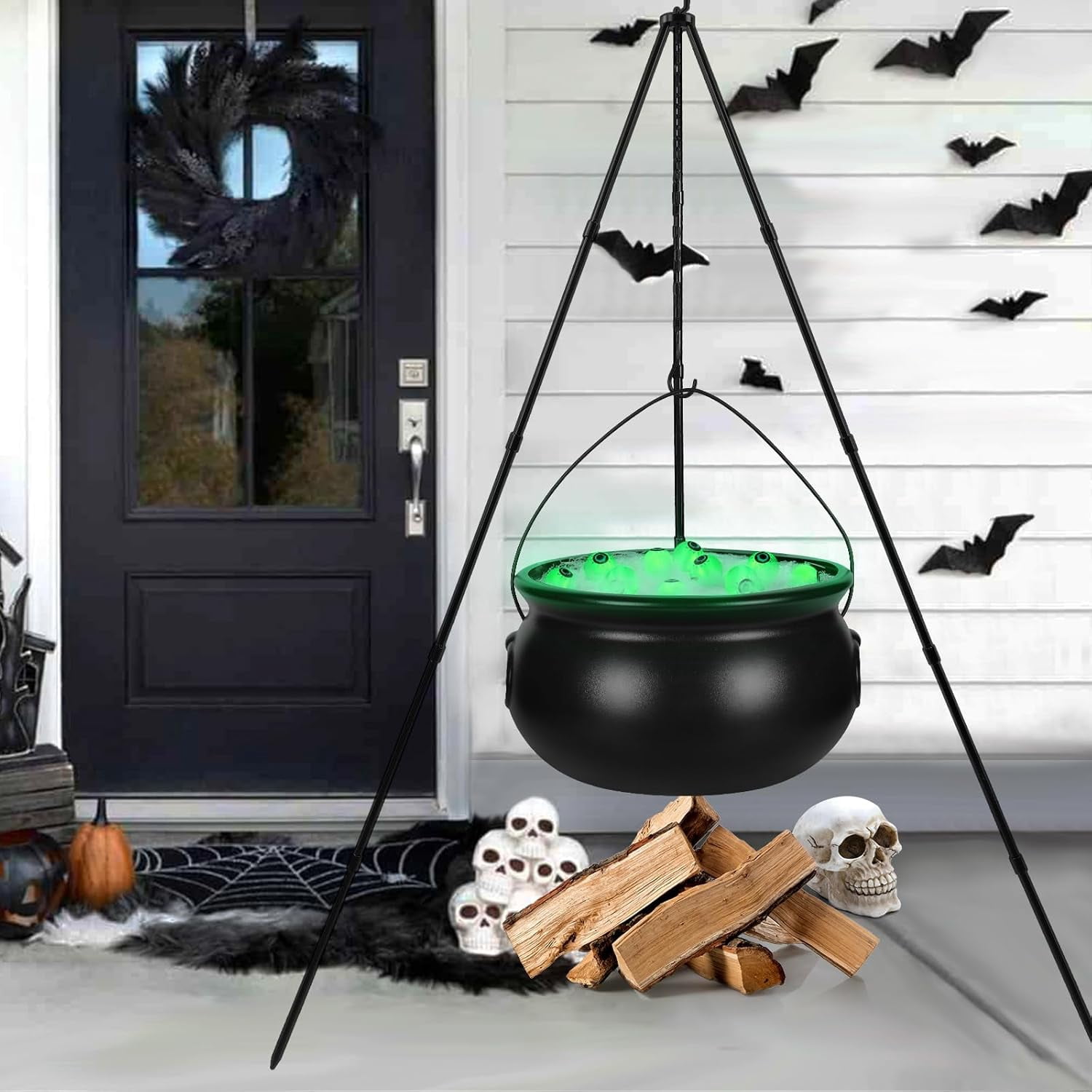 Fuebueo Halloween Party Decorations - Witches Cauldron on Tripod with ...