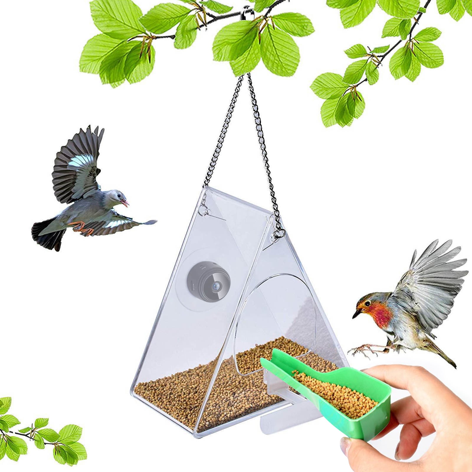 Fuebueo Squirrel Proof Bird Feeders Spinner Bird Feeders for Outdoors ...
