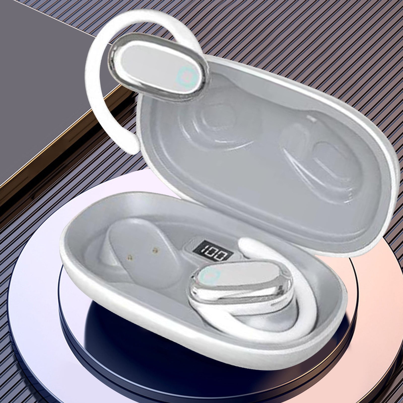 Fuebueo Wireless Open Ear Earbuds IP7 Waterproof 36h Playtime for ...