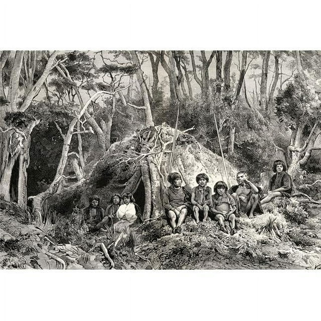 The Fuegians & Their Wigwams Tierra Del Fuego From The Book Journal of ...