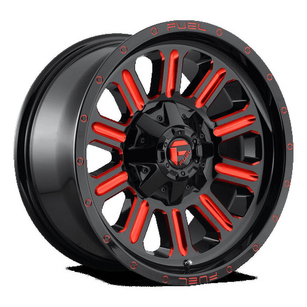 Fuel 1PC Aluminum Rim D621 HARDLINE 20X9in Gloss Black Red Tinted Clear ...