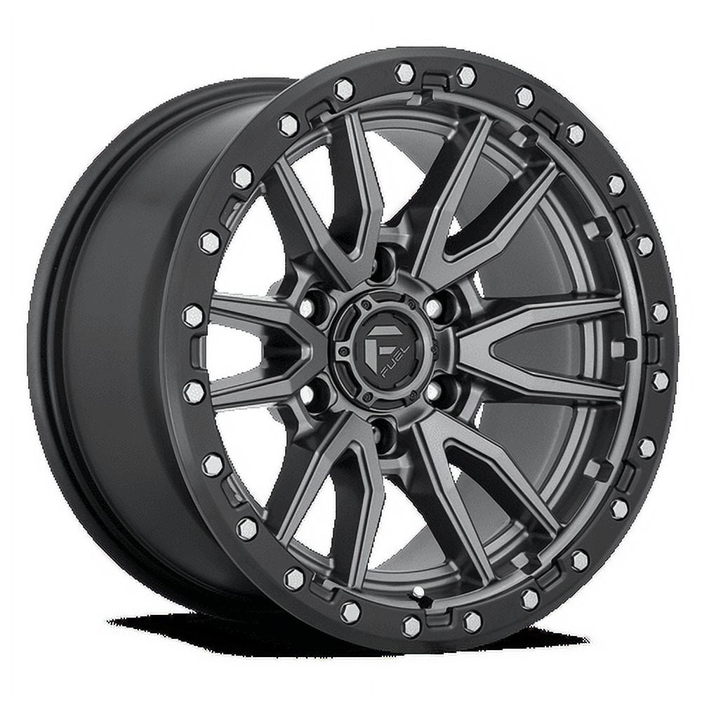 Fuel 1PC Aluminum Rim D680 REBEL 17X9in Matte Gun Metal Black Bead Ring ...