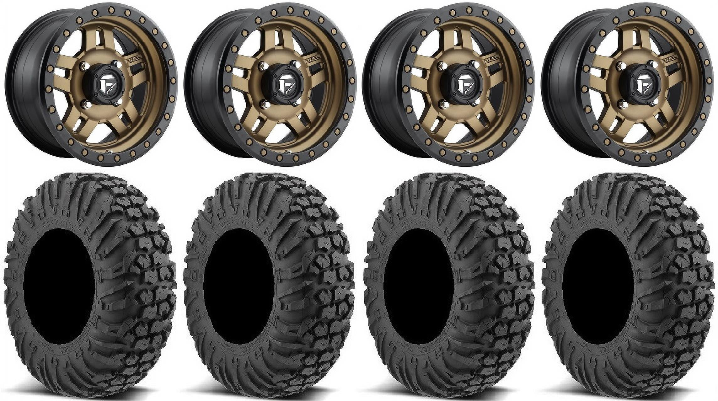 Fuel Anza Bronze 14" Wheels 28" MotoVator Tires Polaris RZR XP 1000 ...