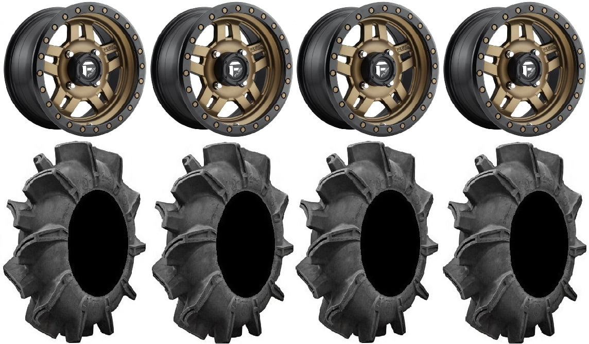 Fuel Anza Bronze 14" Wheels 32" Assassinator Tires Polaris RZR XP 1000 ...