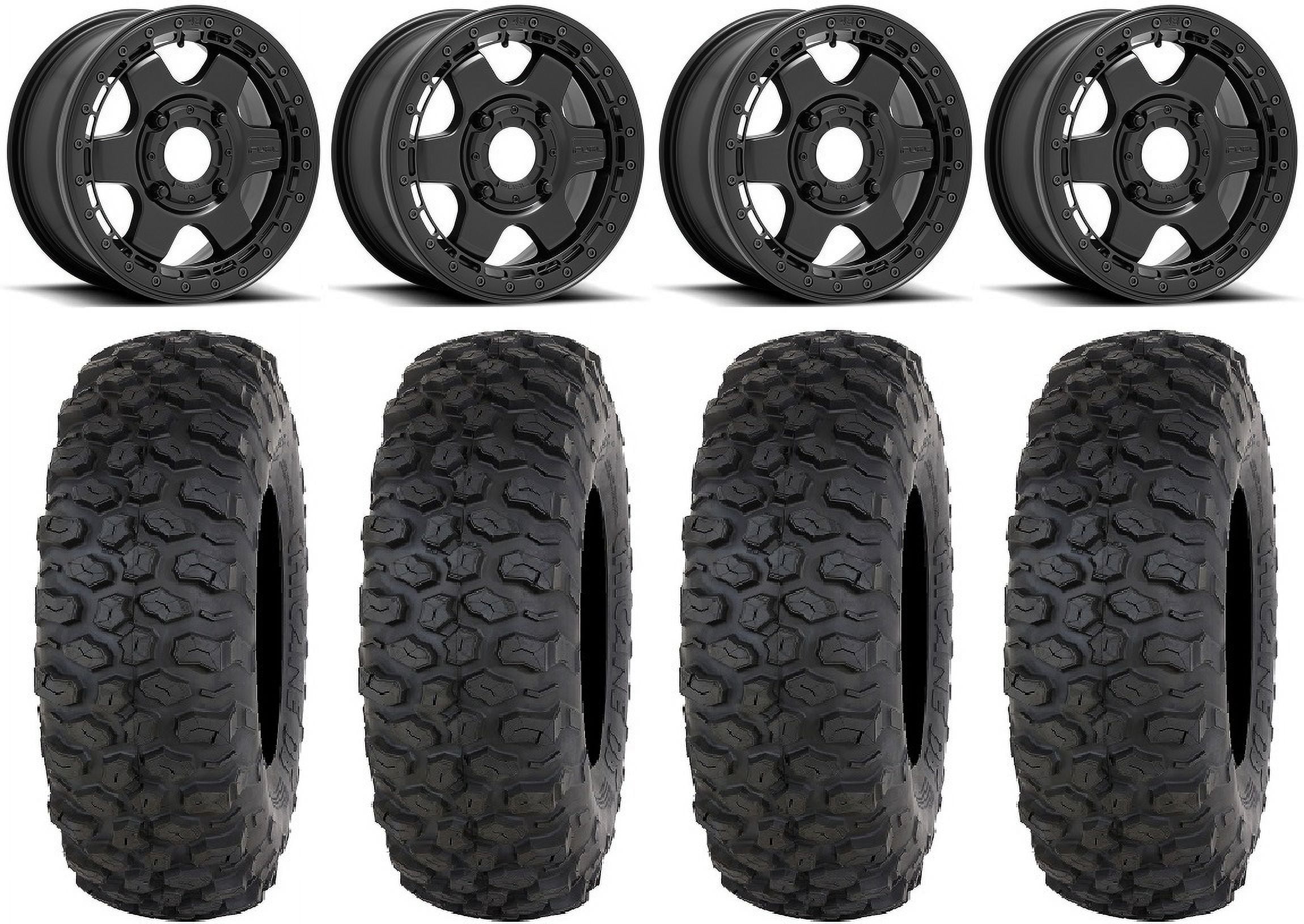 Fuel Block Beadlock 15" Wheels Black 32" Chicane DS Tires Can-Am ...